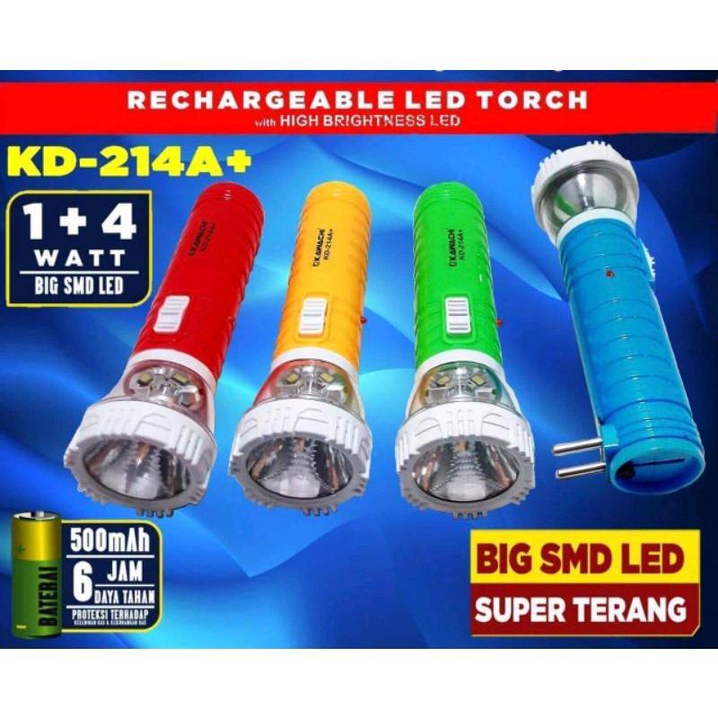 LAMPU SENTER LED TORCH RECHARGEARBLE LED 1+4/SENTER CAS - Shop | Tokopedia