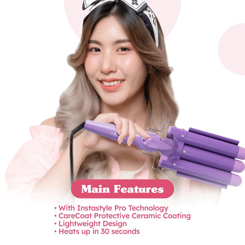 Instabella Ariel Three Barrel Mermaid Curler HC-476 - Coral Purple ...