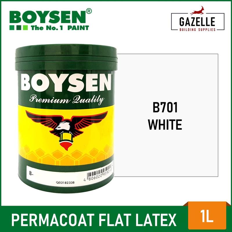 Boysen Permacoat Flat Latex (White) - 1L (For Concrete & Stone - TikTok ...