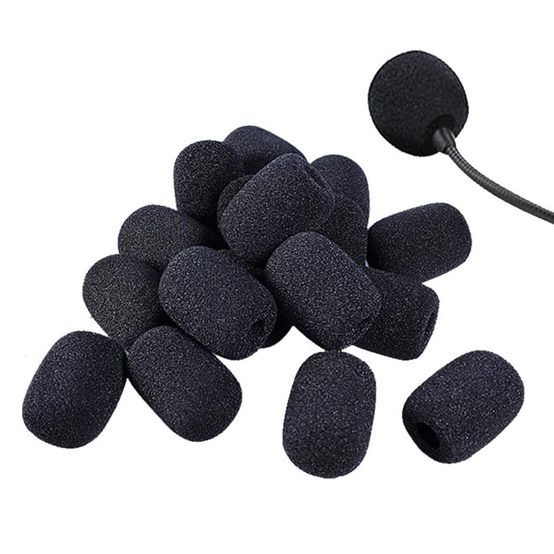 10Pcs Black Mic Protector Replacement Headset Foam Covers Windscreen ...