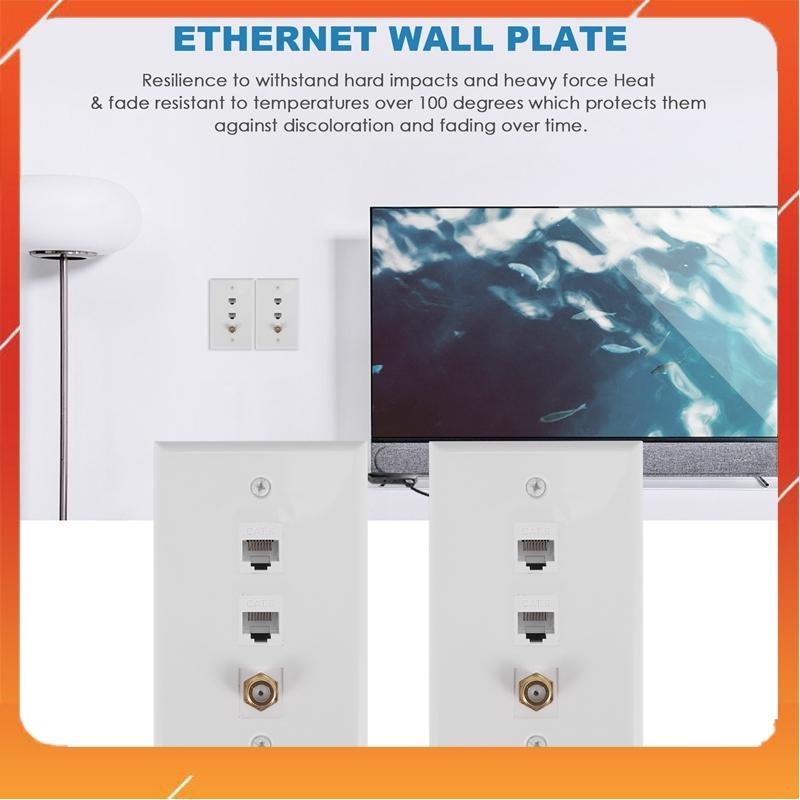 (ETPD) Ethernet Coax Wall Plate,2 Port Cat6 RJ45 and 1 Port - TikTok ...