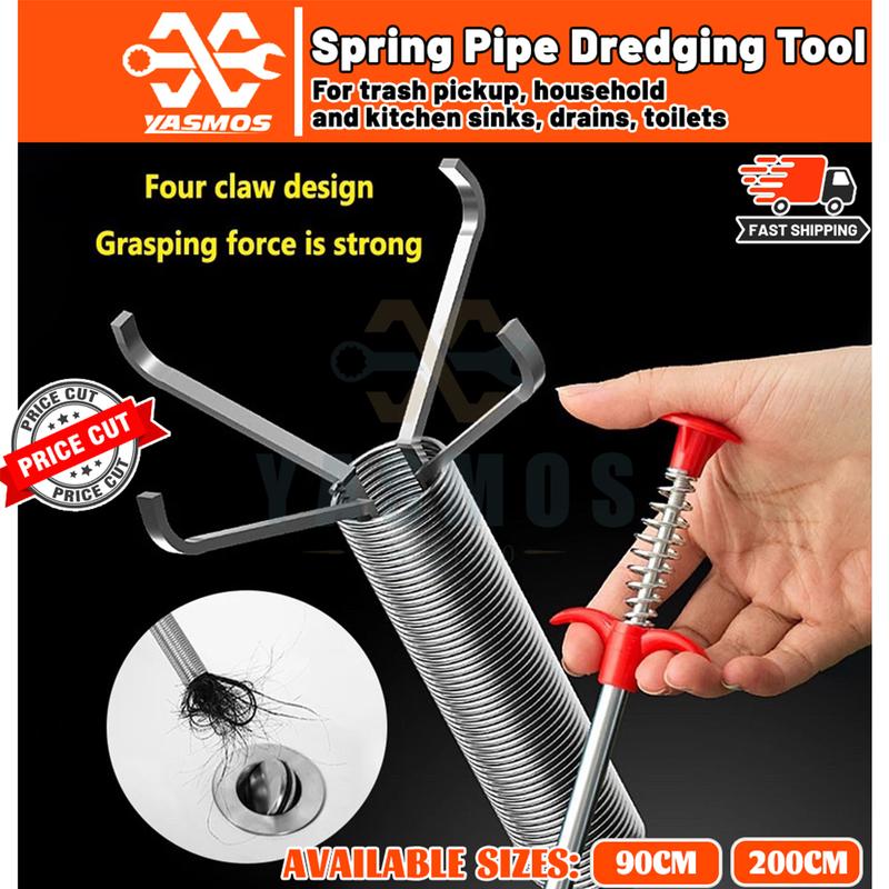90CM-200CM Spring Pipe Dredging Tools Flexible Grabber Claw Pick ...