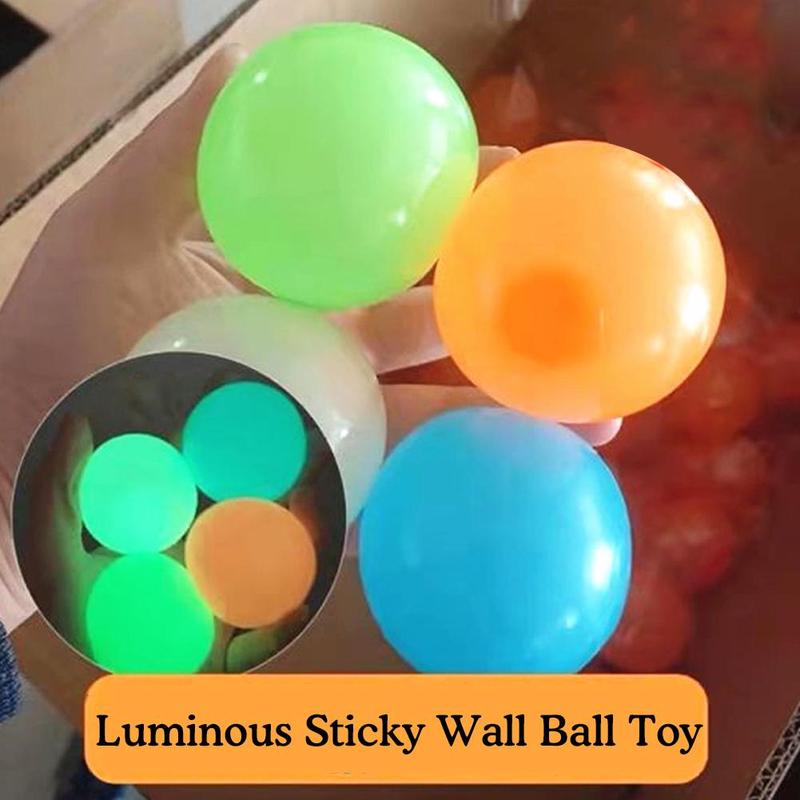 1PC 4.5/6cm Decompression Vent Ball Luminous Fun Sticky Ball - TikTok ...