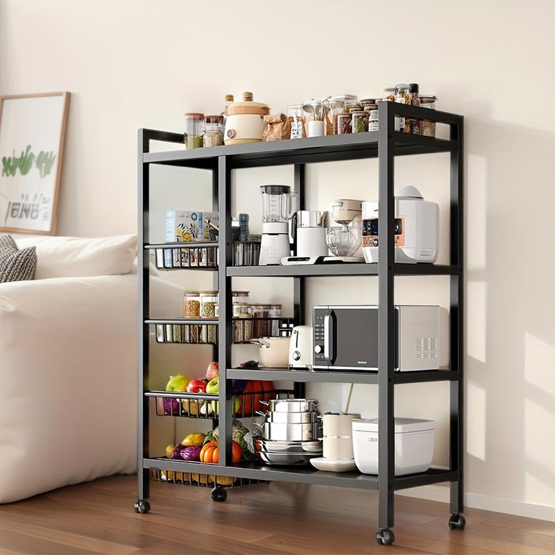 1pc Movable Kitchen Shelf Floor Multi-layer Living Room Simple - TikTok ...