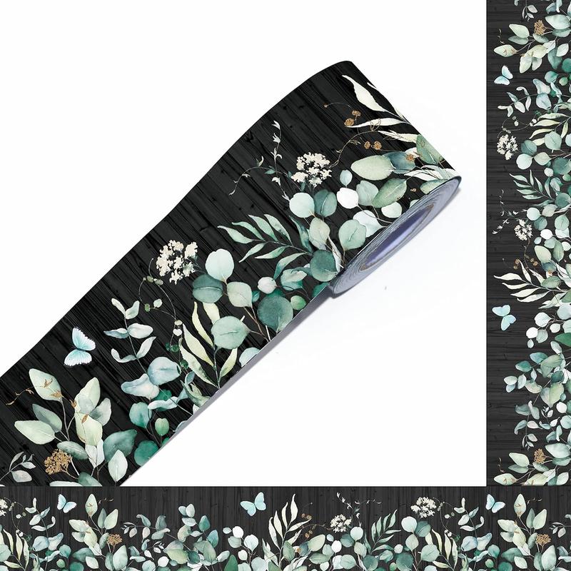 60 Bulletin Board Borders, Greenery Straight Rolled Border Trim Board ...