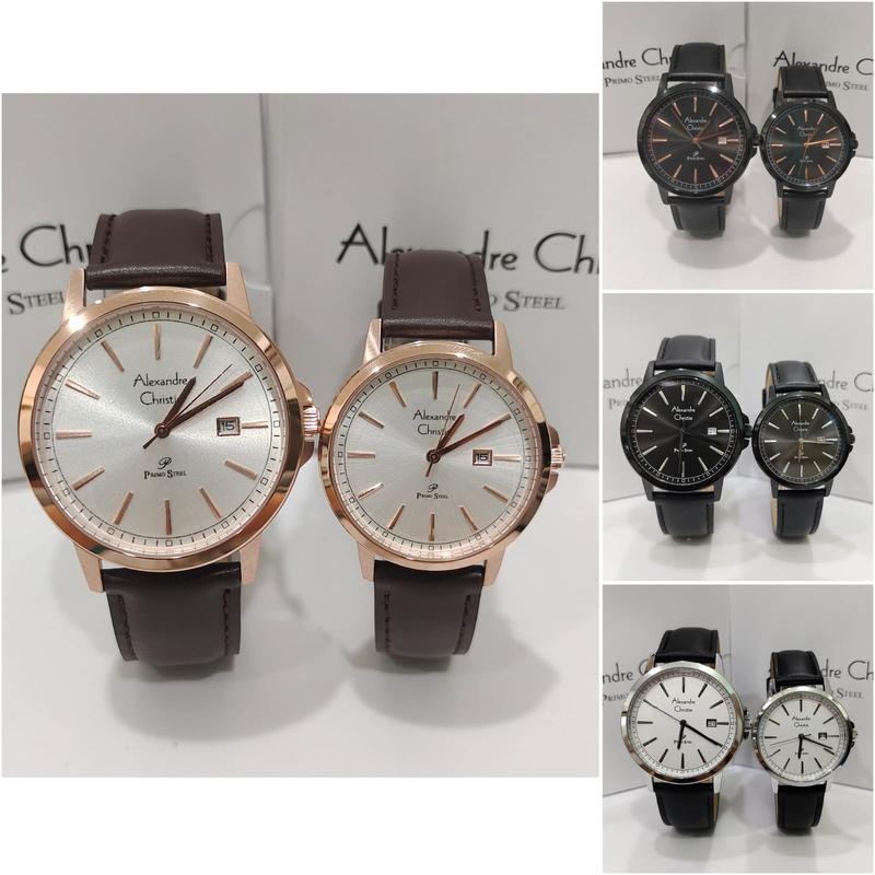 Jam Couple Alexandre Christie AC1014 AC 1014 Leather Original - Shop | Tokopedia