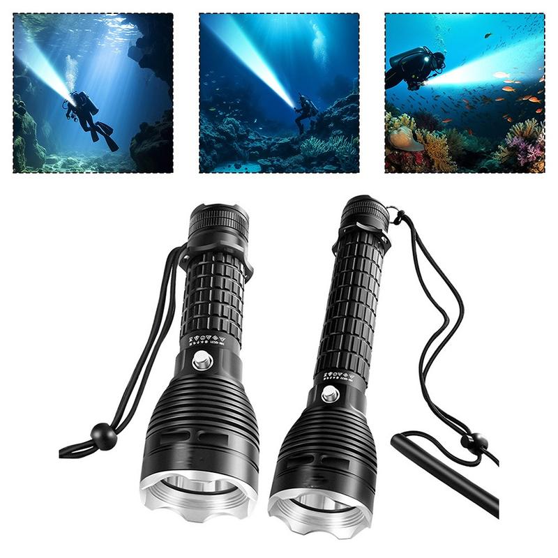 Diving Flashlight Underwater Lighting 600M Rechargeable 20000LM ...