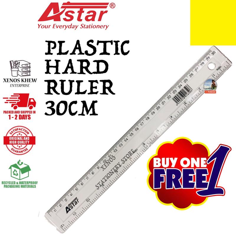 [BUY1 FREE1] ASTAR HARD PLASTIC RULER 12 INCH 30CM (READY STOCK) - TikTok Shop Malaysia
