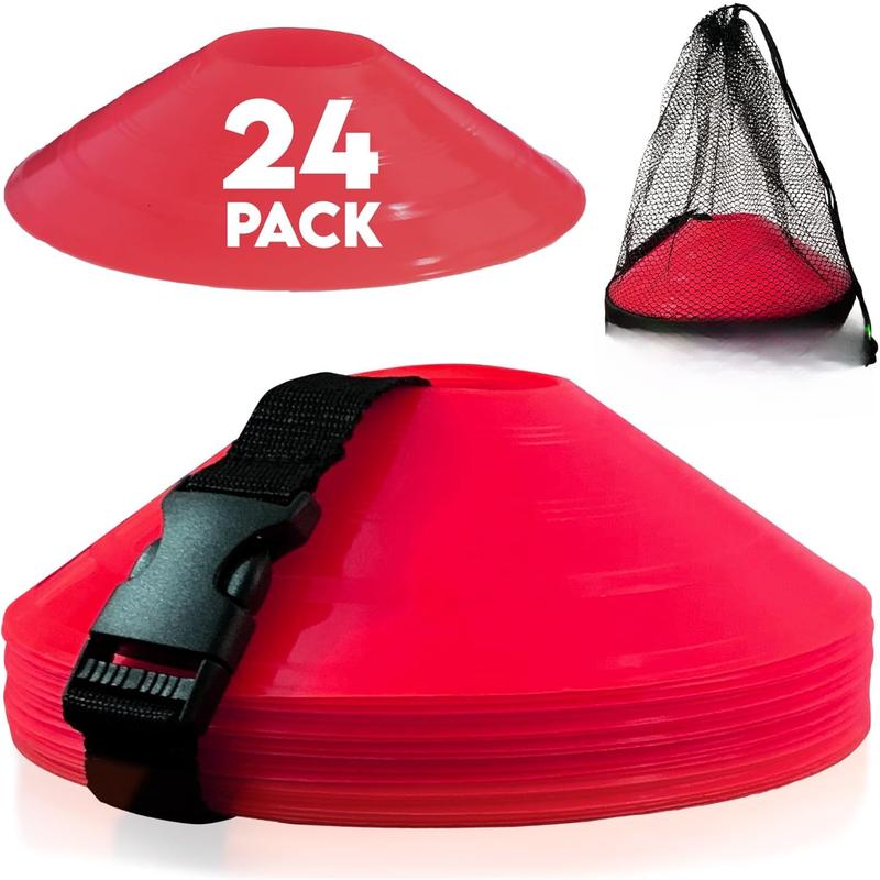 Disc Soccer Cones for with Mesh Bag & Strap - Small Plastic Cones for ...