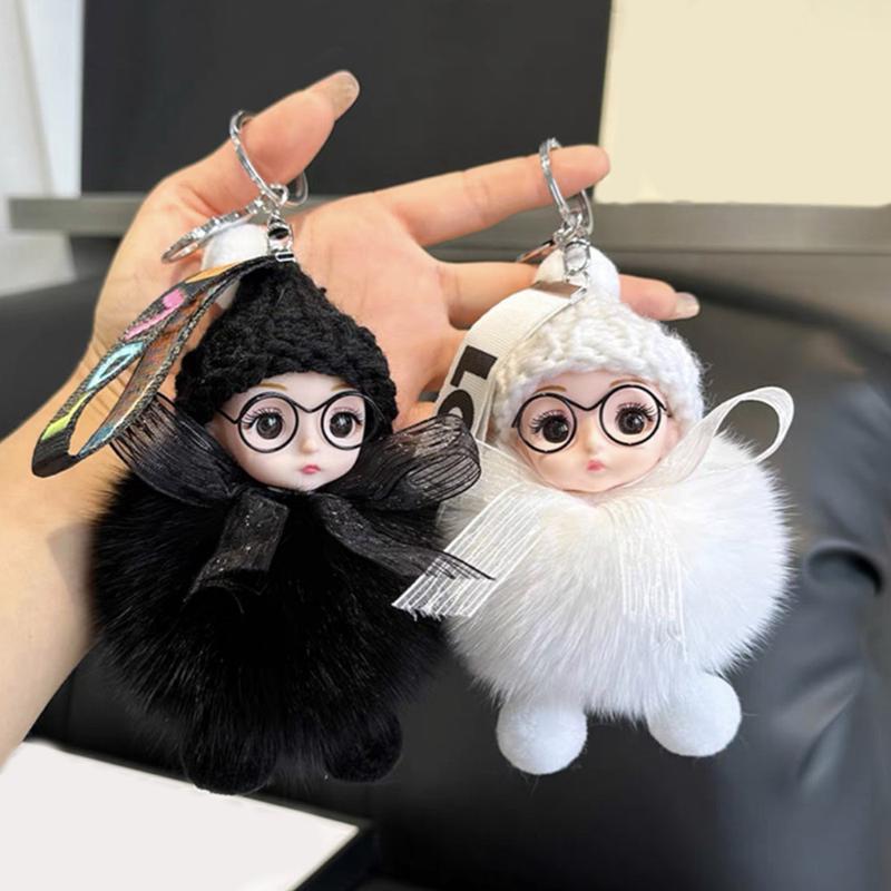 Cartoon Keychain Cute Fluffy Plush Doll Keychains Women Girl - TikTok ...