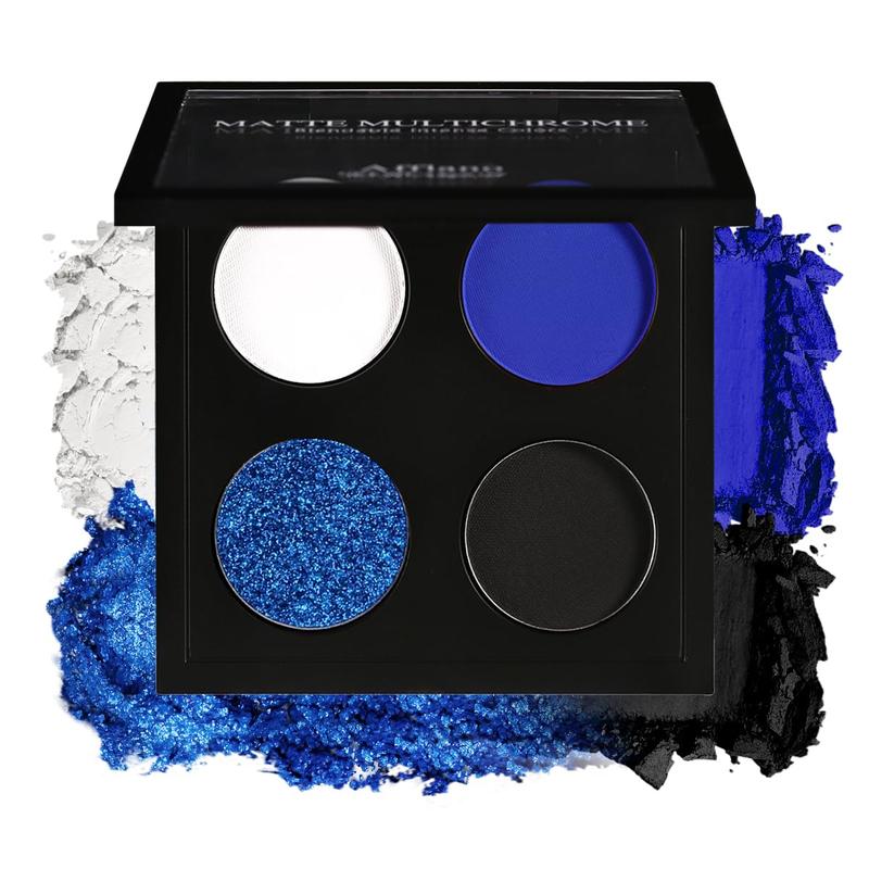 Multichrome Vibrant Blue Eyeshadow Palette, 4-Color Highly Pigmented ...