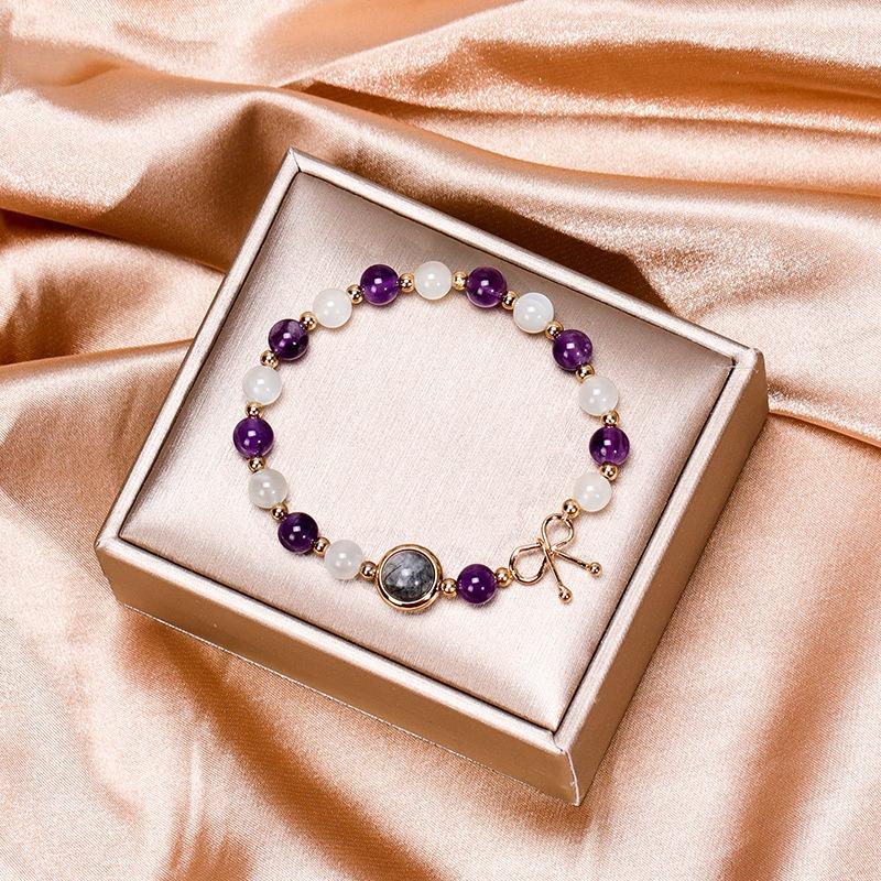 Badu simple personality women's crystal bracelet white moonlight ...