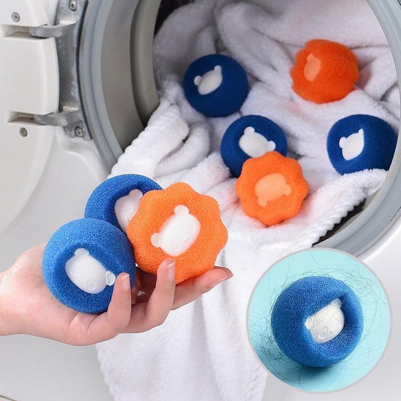 2/4pcs Laundry Balls Reusable Anti-winding Sponge Washing Sticky Wool ...