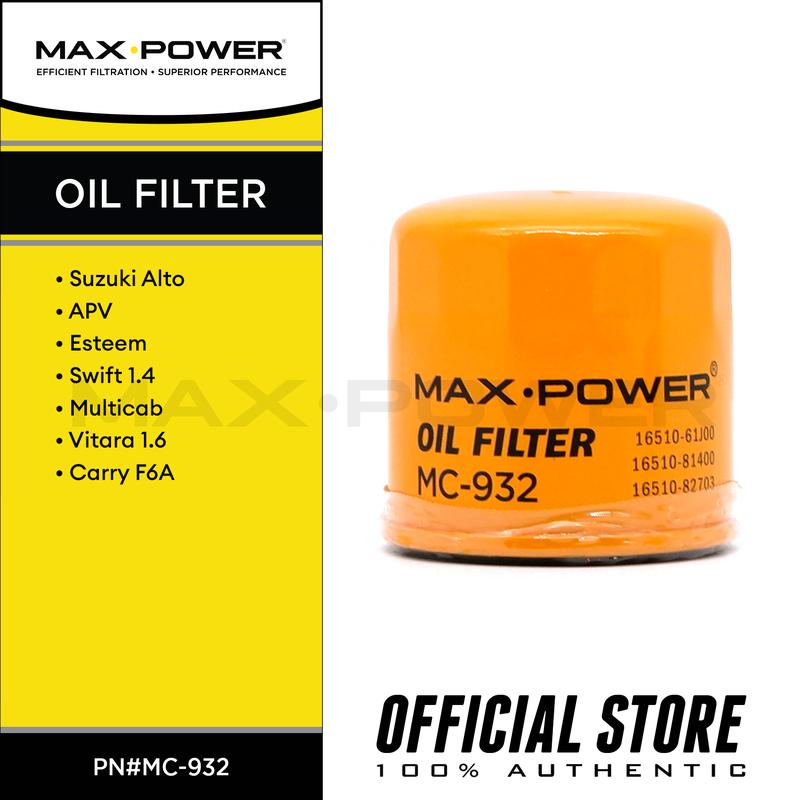 Roadfit MAX POWER Oil Filter for Toyota Wigo,Avanza,Rush,Suzuki,APV ...