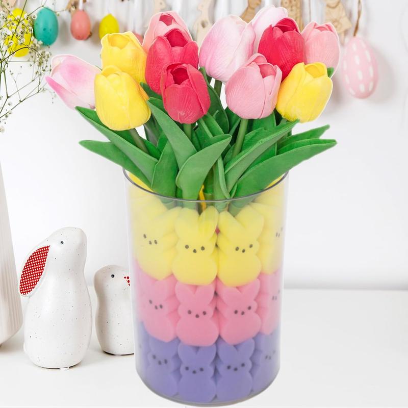 12 count Tulips Artificial Flowers with 30 Fillable Foam Easter ...