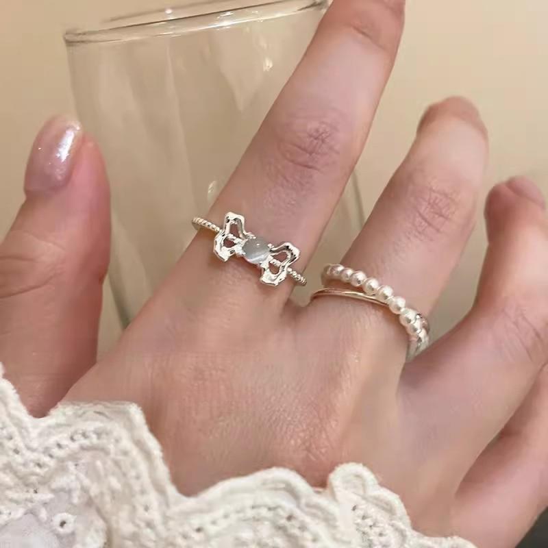 Cincin Manik Dua Lapisan, Gaya Manis Perancis, Untuk Wanita, - TikTok ...