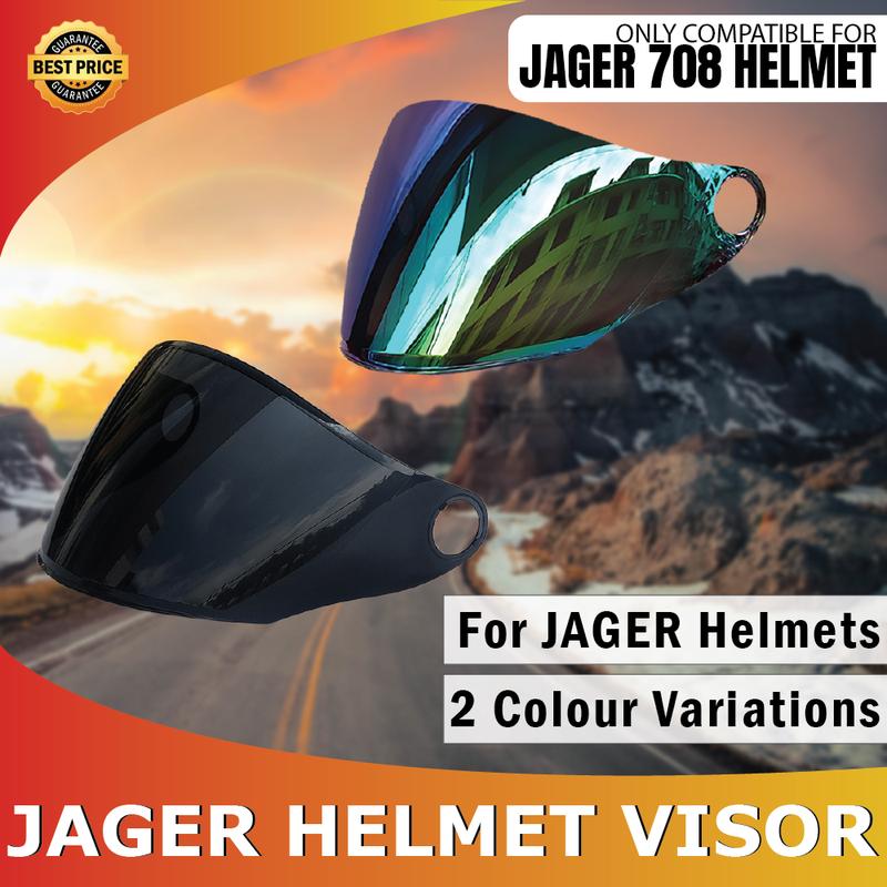 JAGER Helmet Visor 708 Motorcycle Helmet Lens Rainbow Black Visor ...
