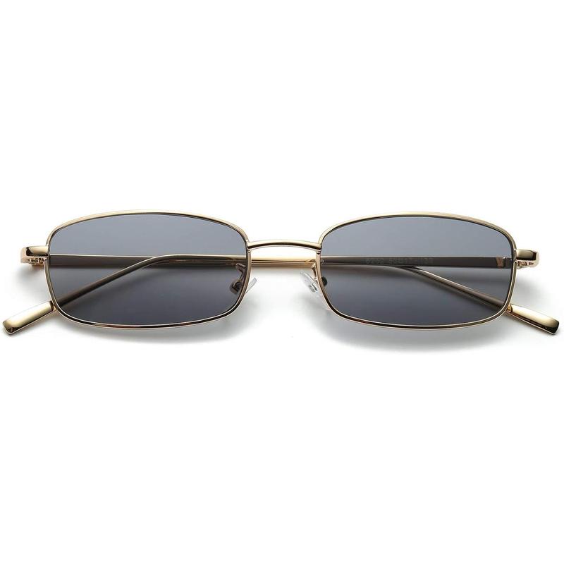 Vintage Small Rectangle Sunglasses Women Men Retro Trendy Square Metal ...