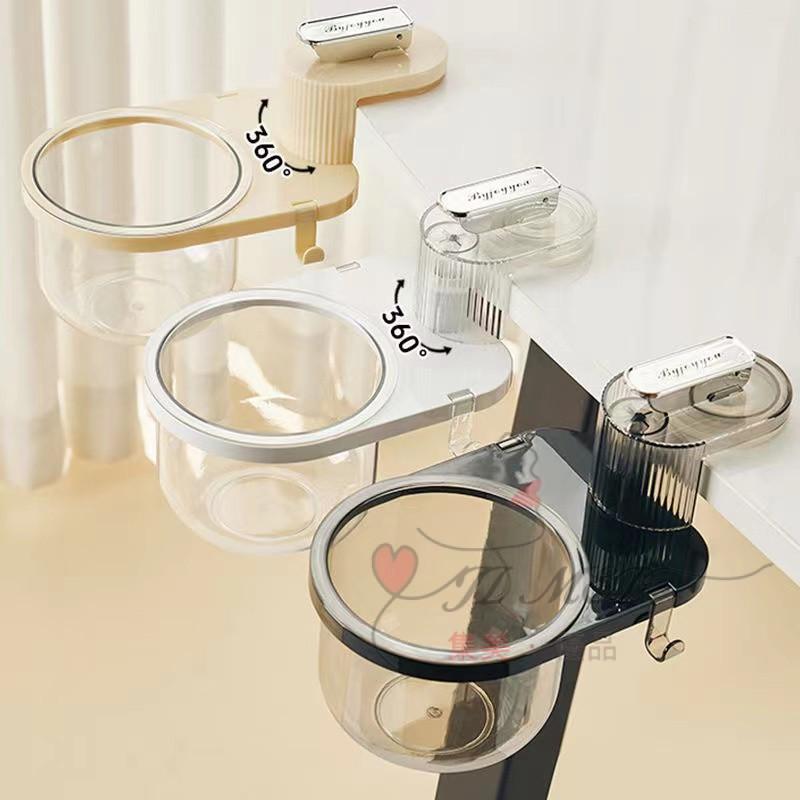 Suction Cup Table Trash Can Rotatable Office Desktop Mini Storage ...