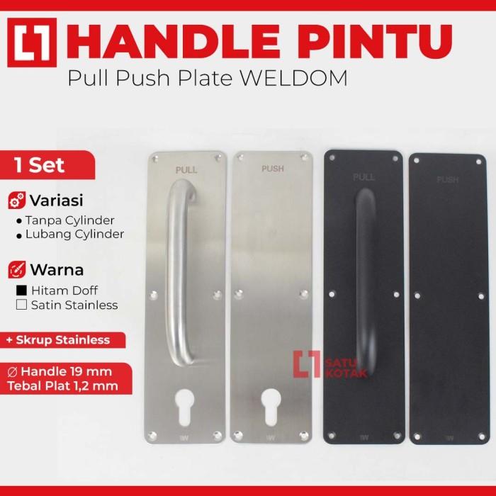 Jual WELDOM Pull Push Handle Pintu Sign Plate Dorong Tarik Gagang ...