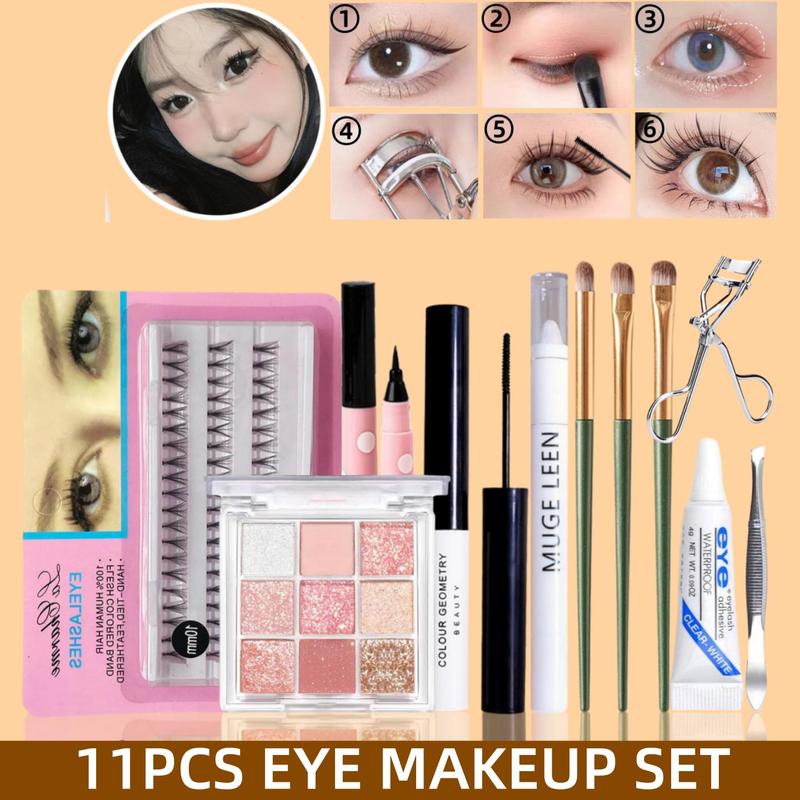 【COD】1Set=11PCS MAKEUP SET Shiny And Sparkling Eye-Shadow+Mascara+Silky ...