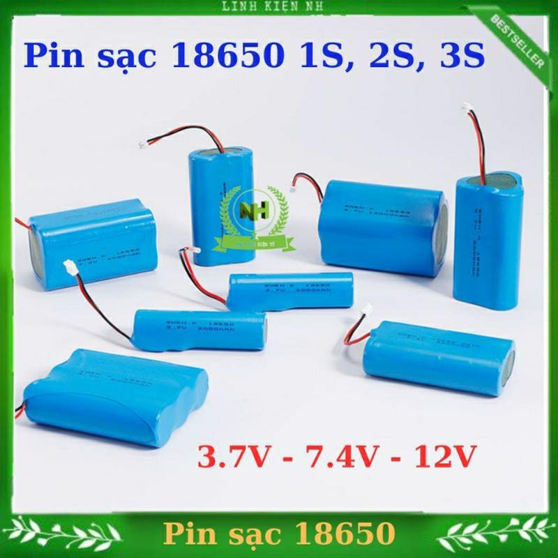 Pin sạc 18650 1S,2S,3S 3.7V, 7.4V, 12V Cho loa Bluetooth, lo - TikTok ...