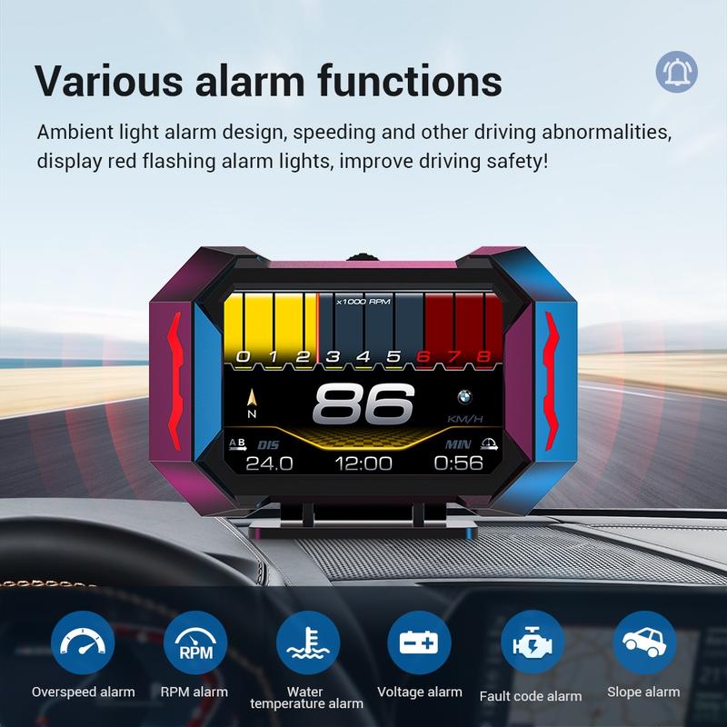 P25 OBD+GPS OBD2 Meter Digital Alarm Speed Gauge display Hud - TikTok ...