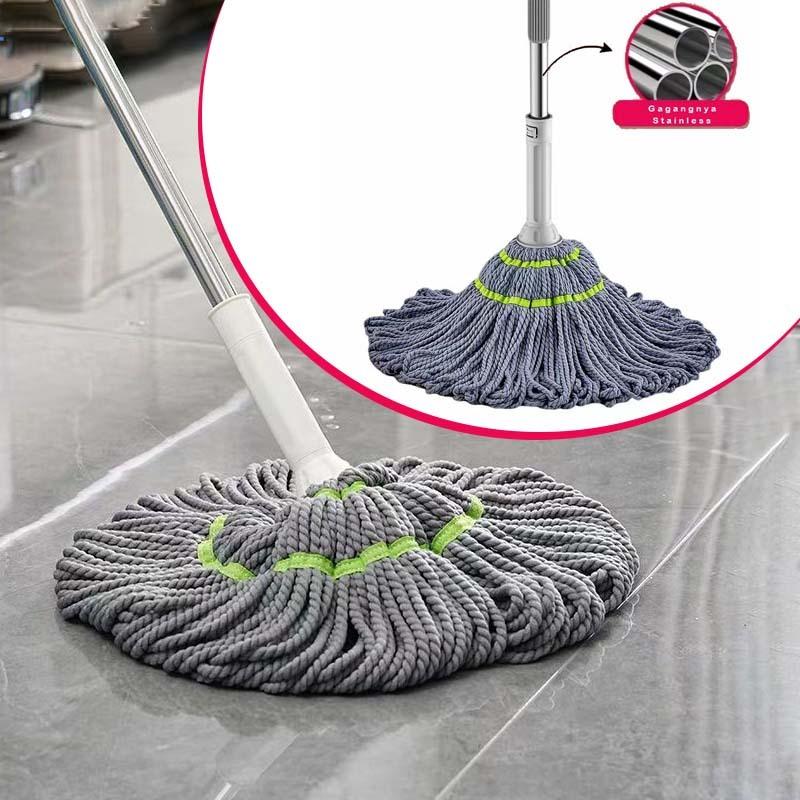 Ultra Praktis Twist Mop Set Kain Pel Peras Putar Otomatis Alat Kain Lap ...