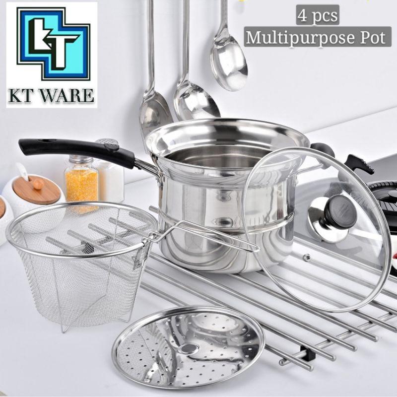KT WARE 4pcs 22cm MULTI FUNCTION DEEP FRY /STEAM / COOKING POT - TikTok ...