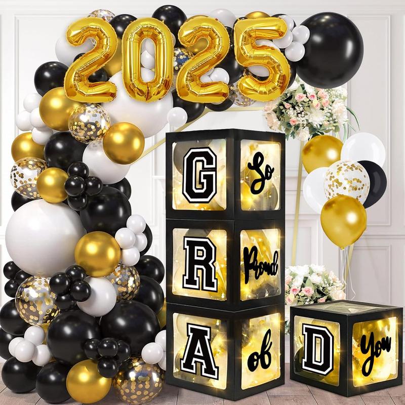 Graduation decorations class of includes 4 grad boxes with letters pcs ...