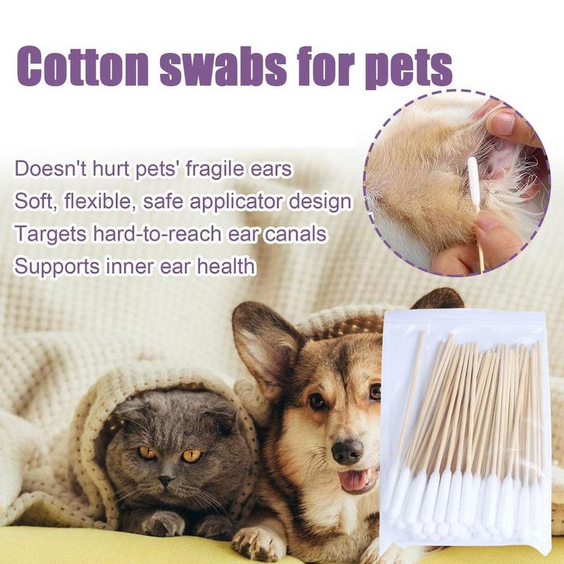 50/100pcs Pet Ear Cleaner Cotton Buds Animal Ear Cleaner Big - TikTok ...