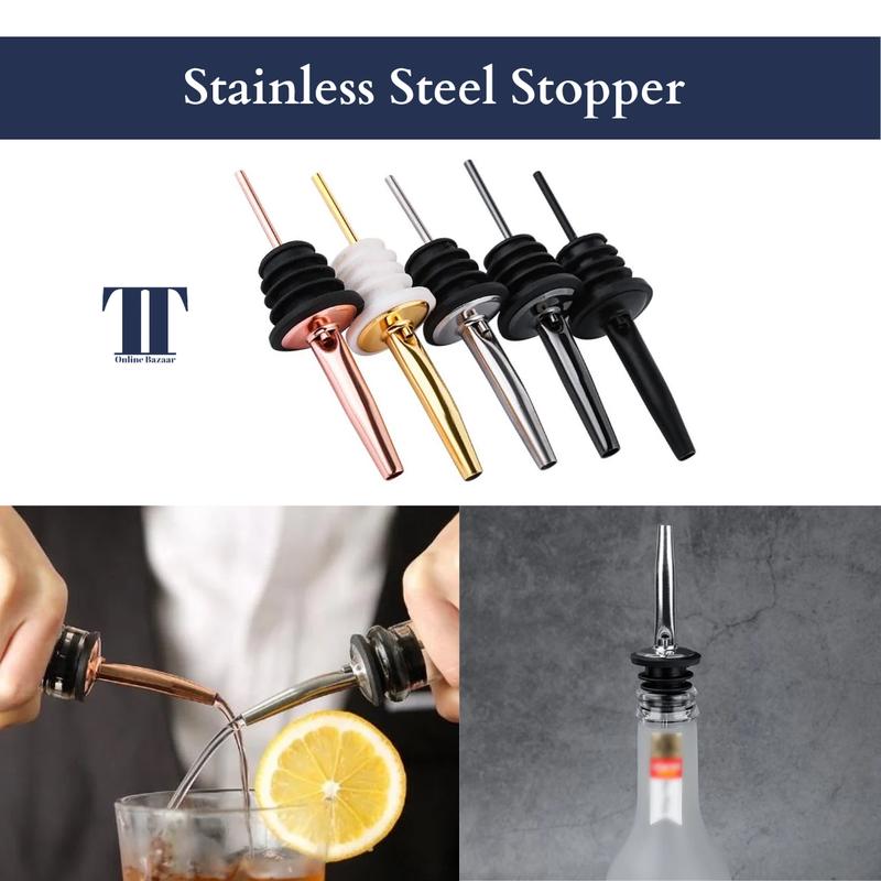 Liquor Pourer Stopper Whisky Bottle Pour Spout Stopper Stainless ...