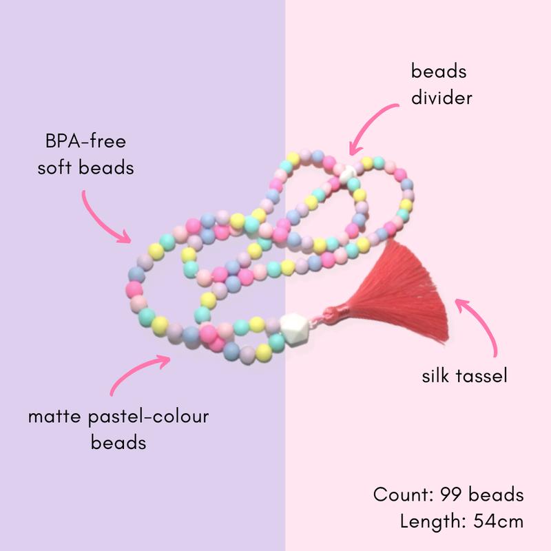 Soft-Bead Colourful Pastel 99 Beads Tasbih Rainbow Butir Tasbih ...