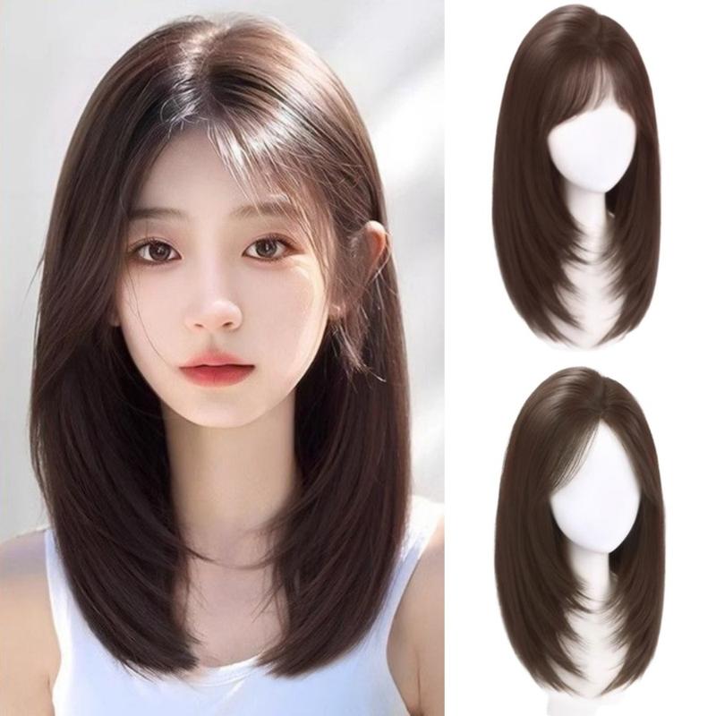 Fashion Layered Synthetic Wig with Bangs Clip in Clavicle Hair - TikTok ...