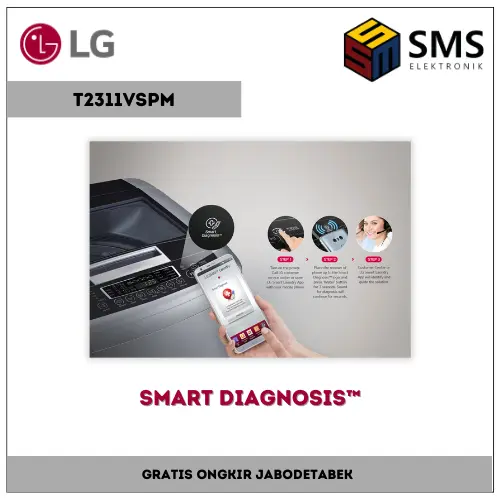 LG MESIN CUCI T2311VSPM TOP LOADING 11 Kg SMART INVERTER LGT23 ...