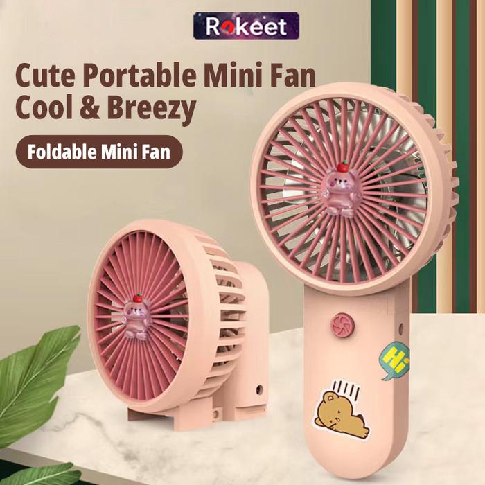 Promo Rokeet Kipas Angin Lipat Mini Portable Karakter Hand Held Mini ...