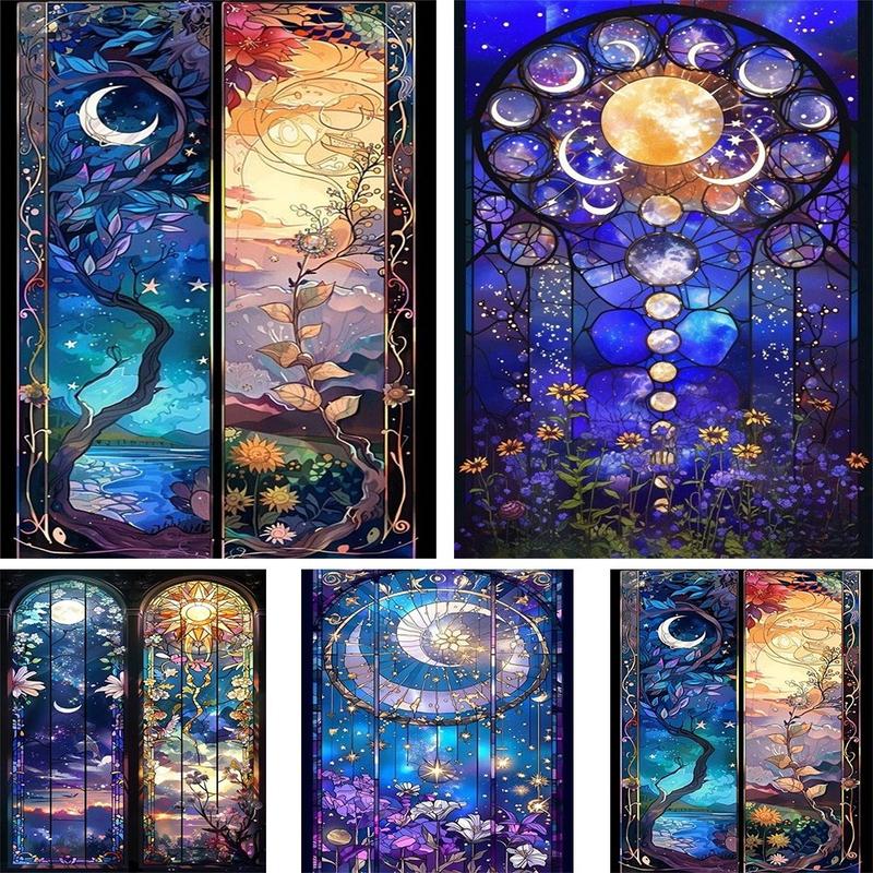 A Set Night Flower Pattern Diamond Painting Kit, DIY 5D Diamond ...