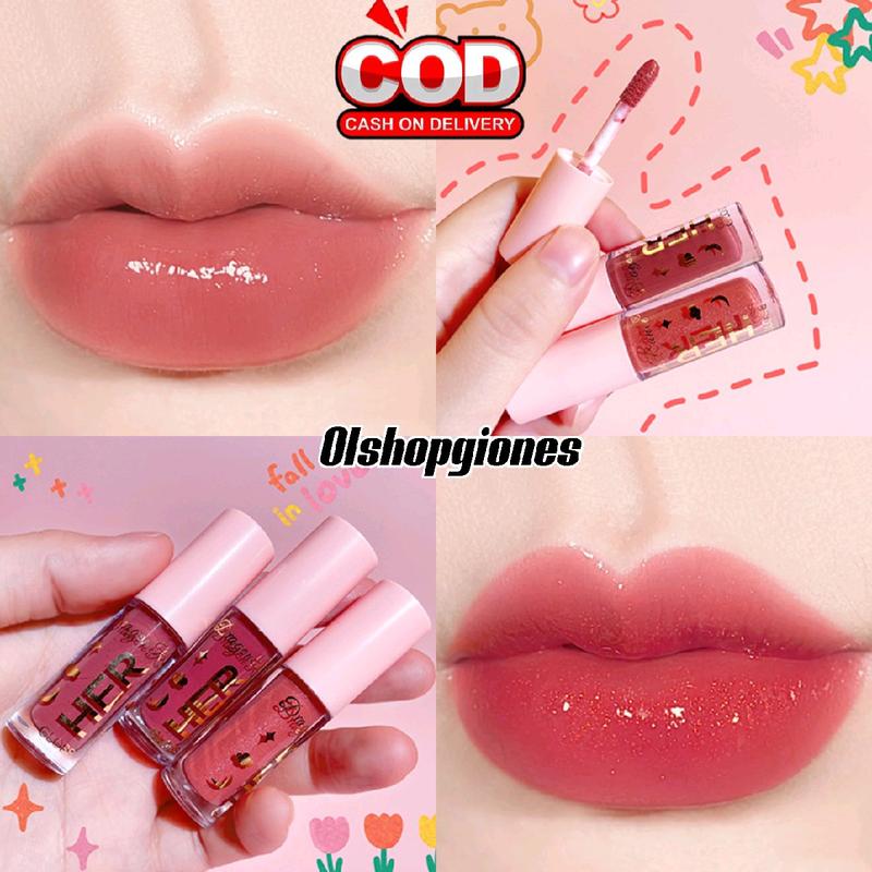 HER Lip Glow Gloss Gliter Lipstik Liquid Cair Dragon Renee 8 - Shop ...
