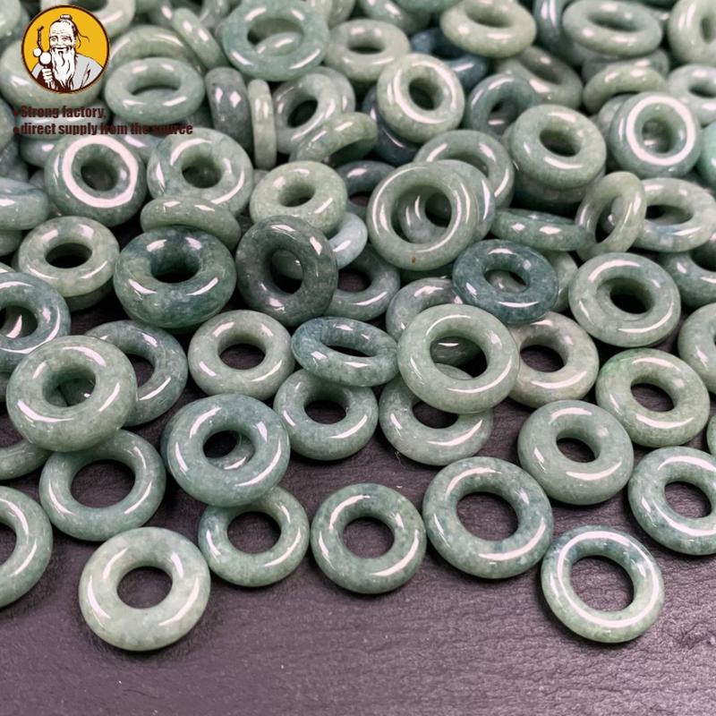 (10 pieces)Russian jadeite donut: width 15-12mm thick about 4mm ...
