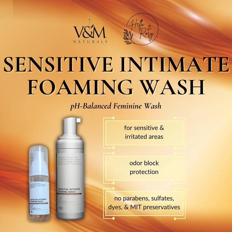V&M NATURALS SENSITIVE INTIMATE FOAMING WASH - pH-Balanced Feminine ...
