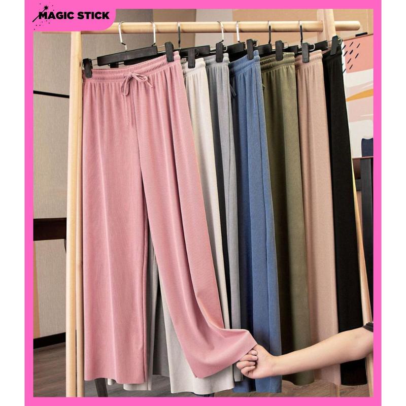 M03 - MST Ice Silk Fabric Wide leg pants casual pants Korean - TikTok ...