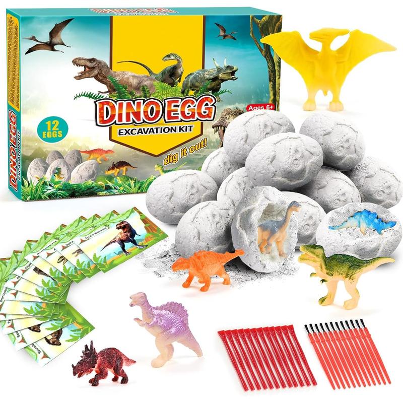 Dino Eggs Dig Kit, 12 Pack Dinosaur Eggs Excavation Set, Easter ...