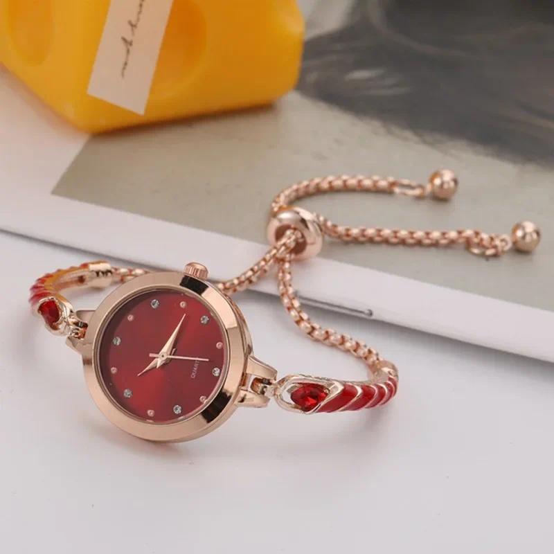 Jam Tangan Kuarza Dail Bulat Elegan Jam Tangan Cermin Kaca Tahan ...