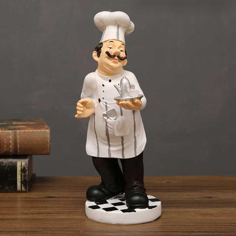 Patung Hiasan Chef, Resin 3D, Hiasan Meja Makan Meja Rumah, Hiasan ...