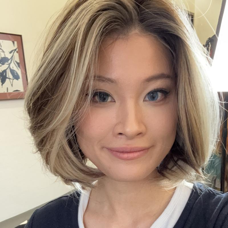 IMstyle GINA Brown Bob Lace Wig Free parting with Blonde highlight - TikTok Shop