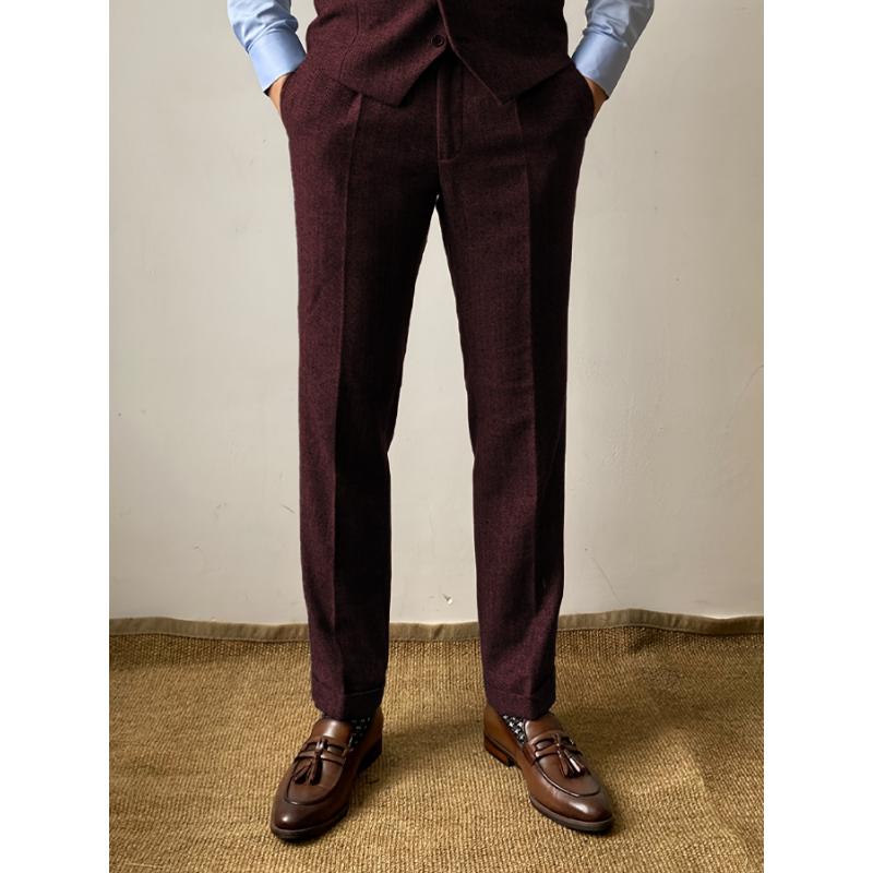 Tweed Blend Herringbone Formal Business Men's Vintage Dress Suit - TikTok Shop