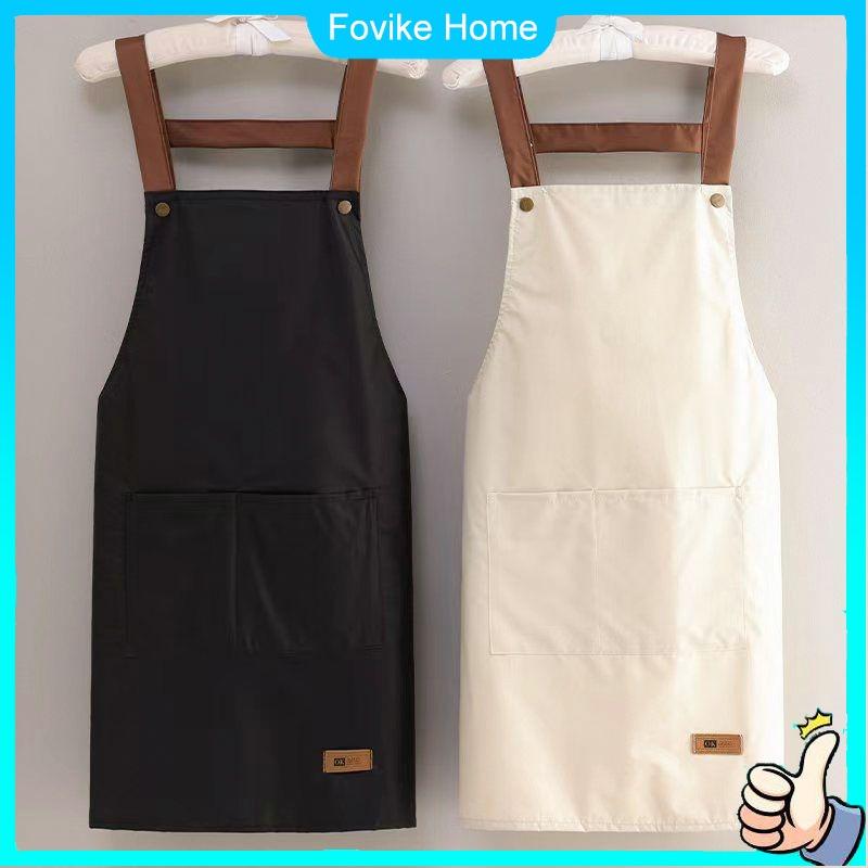 Apron Dapur Kalis Air Gantung Leher Boleh Laras Pencetakan Tanpa Lengan ...