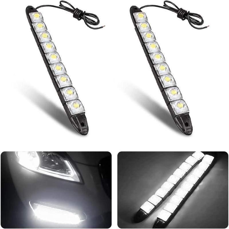 2Pcs 9 LED Daytime Running Strip Lights DRL Kit, Flexible Bright Spot ...