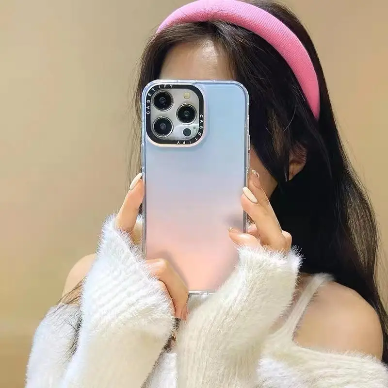 1 Piece Luxury Letter Pattern Laser Ombre Phone Case, Full Body ...