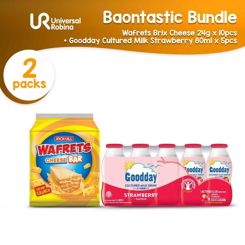 [BAONTASTIC BUNDLE] Wafrets Brix Cheese 24g x 10 + Goodday Cultured ...